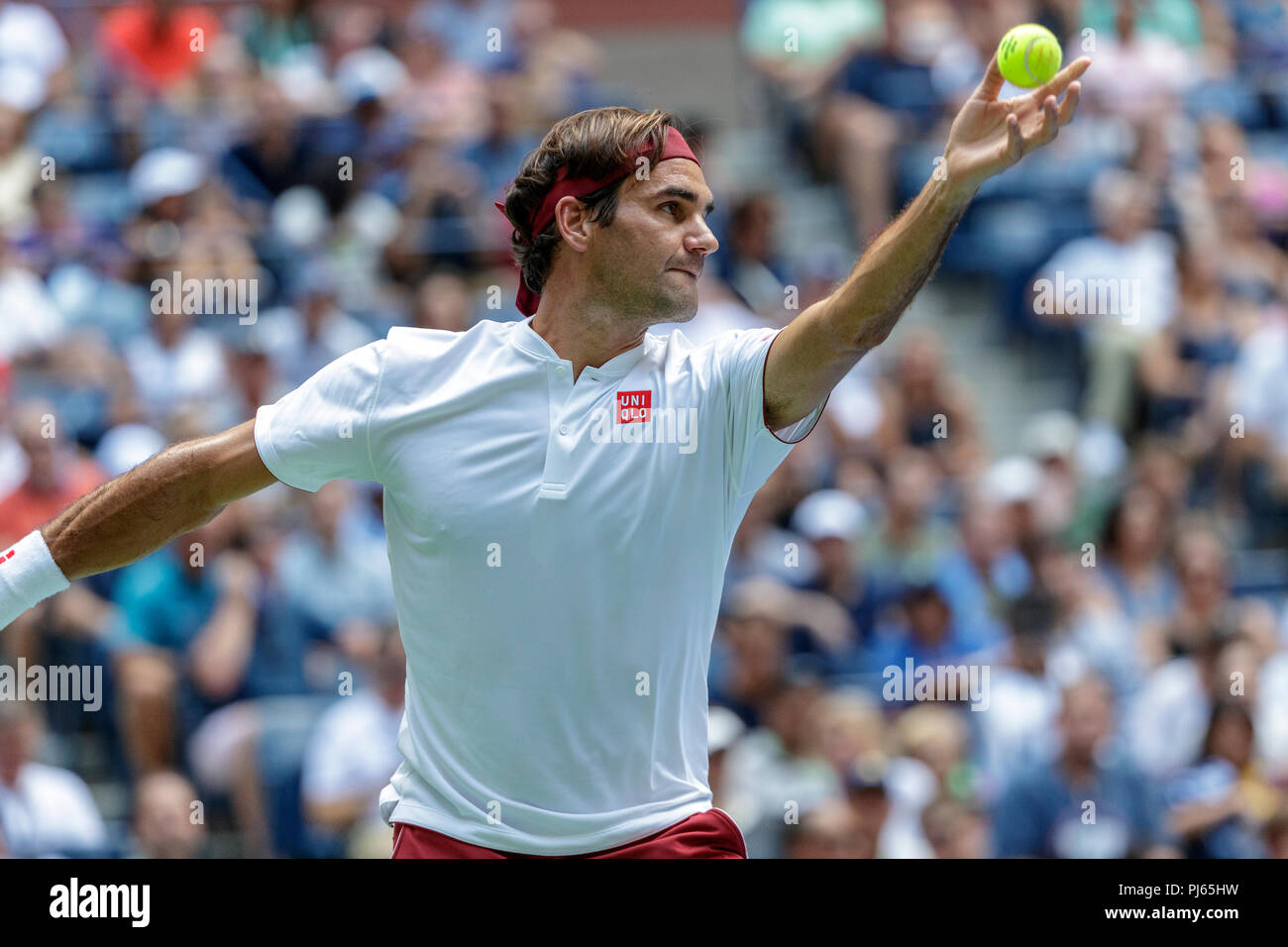 Roger Federer (SUI) competing at the 2018 US Open Tennis Stock Photo ...