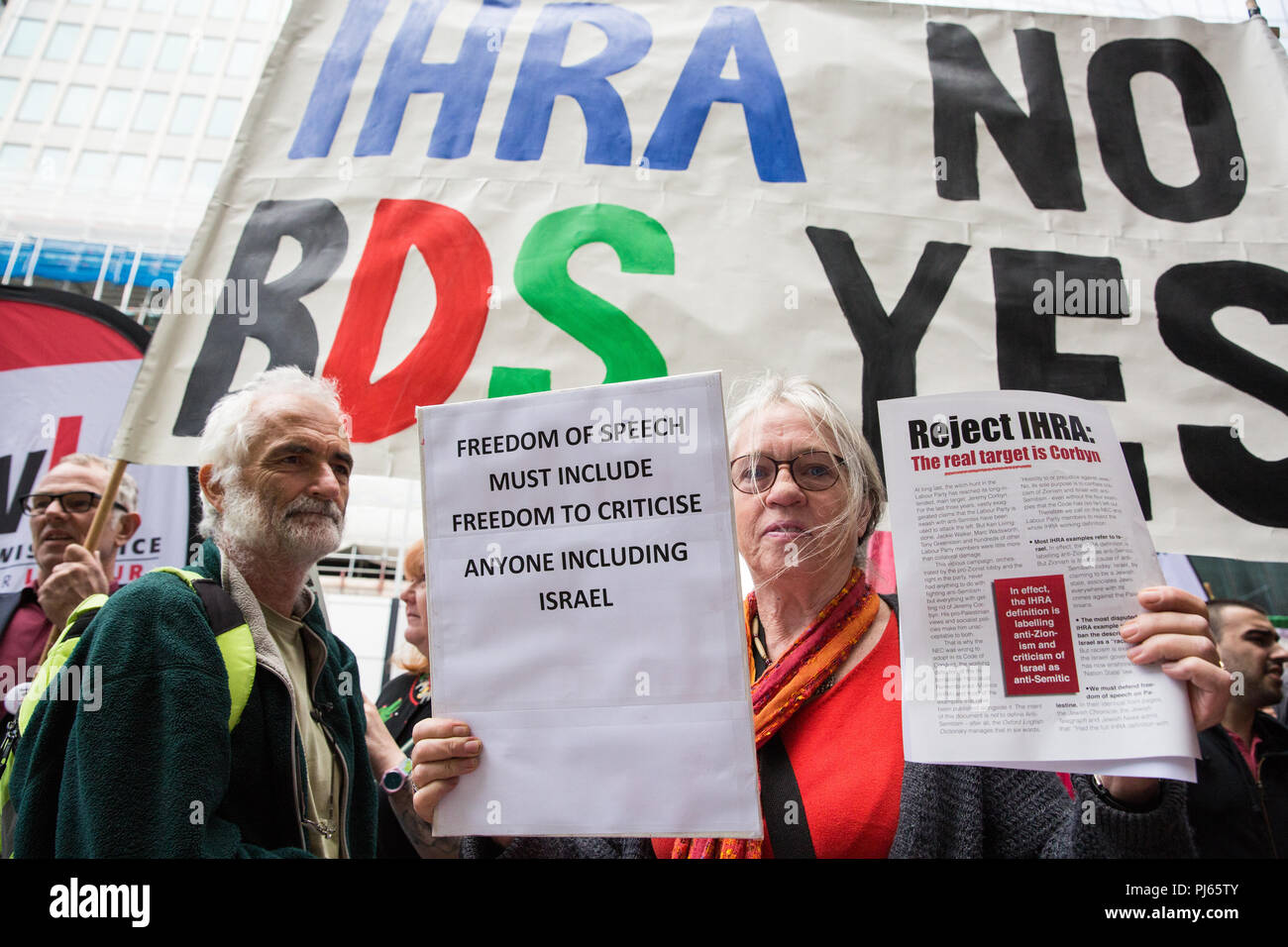 London, UK. 4th September, 2018. Supporters of Jeremy Corbyn from ...