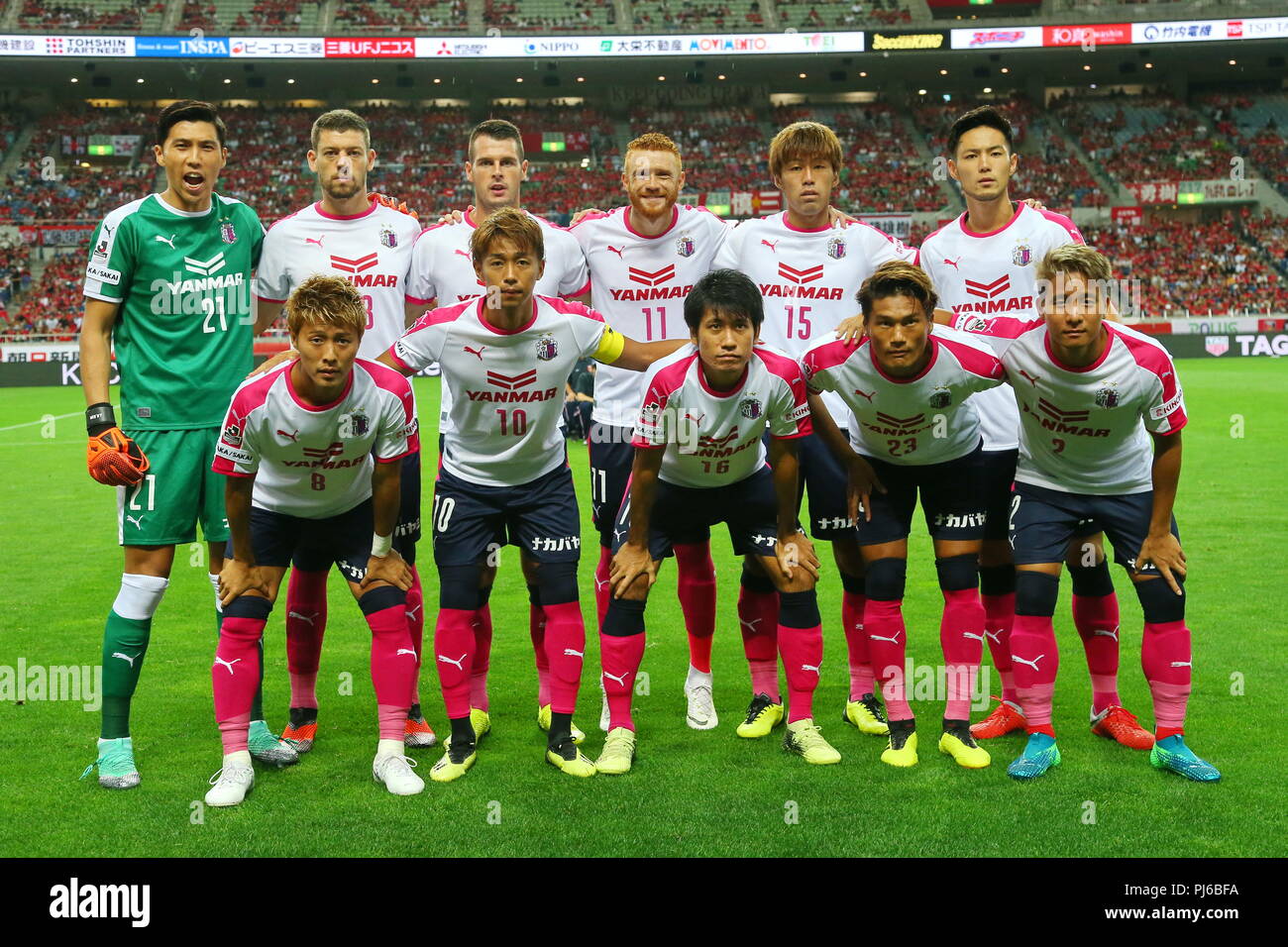 Saitama, Japan. 1st Sep, 2018. Cerezo Osaka team group line-up Football ...