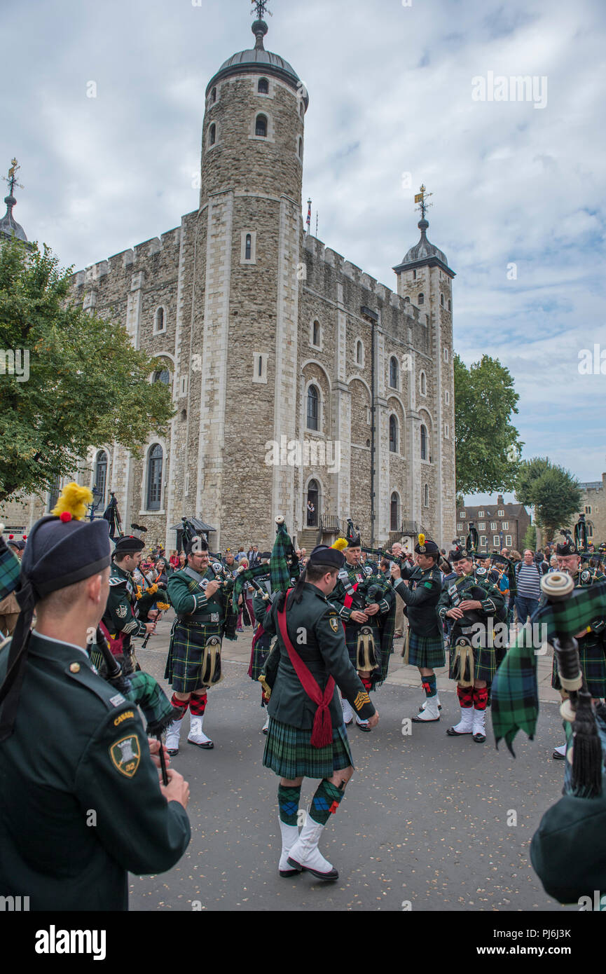 City of London, UK. 5 September, 2018. The Royal Regiment of Fusiliers ...