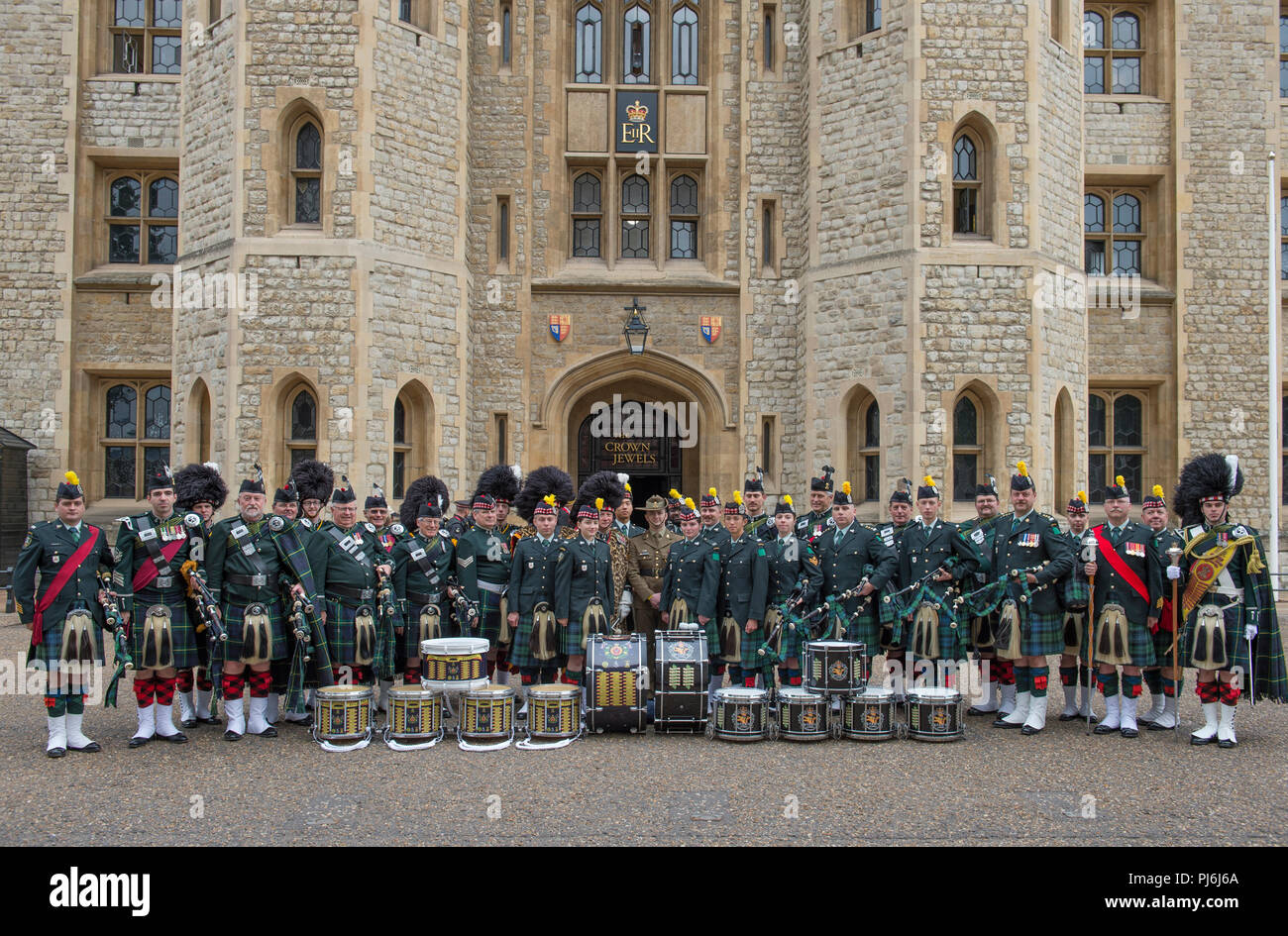 City of London, UK. 5 September, 2018. The Royal Regiment of Fusiliers ...