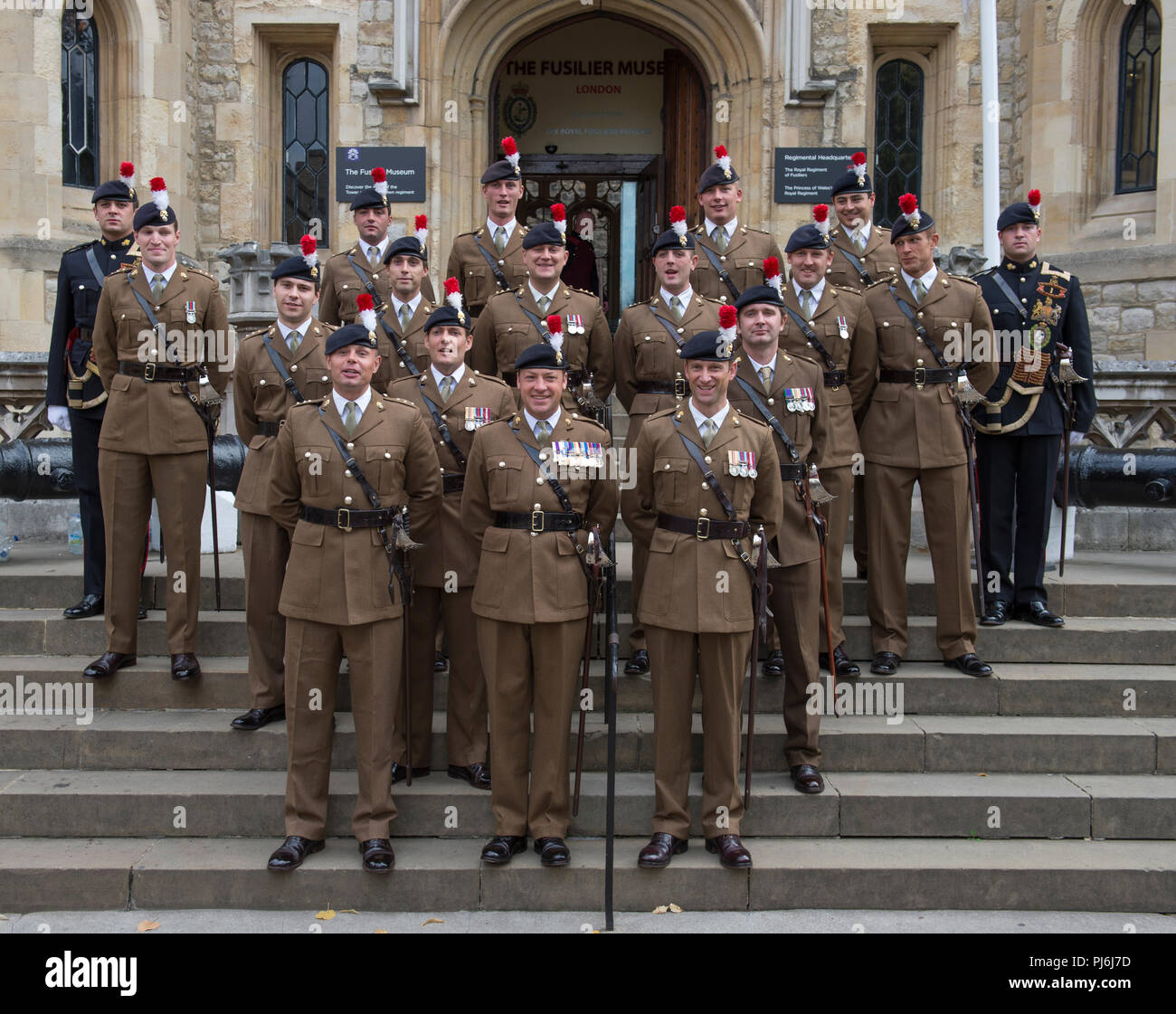 City of London, UK. 5 September, 2018. The Royal Regiment of Fusiliers ...