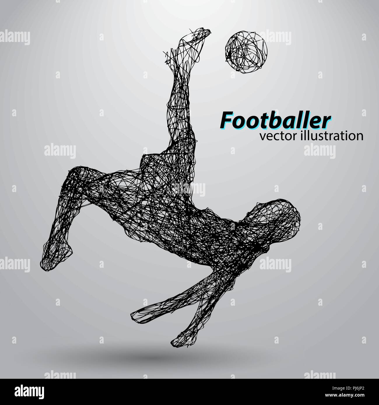 silhouette of a football player. Text and background on a separate ...