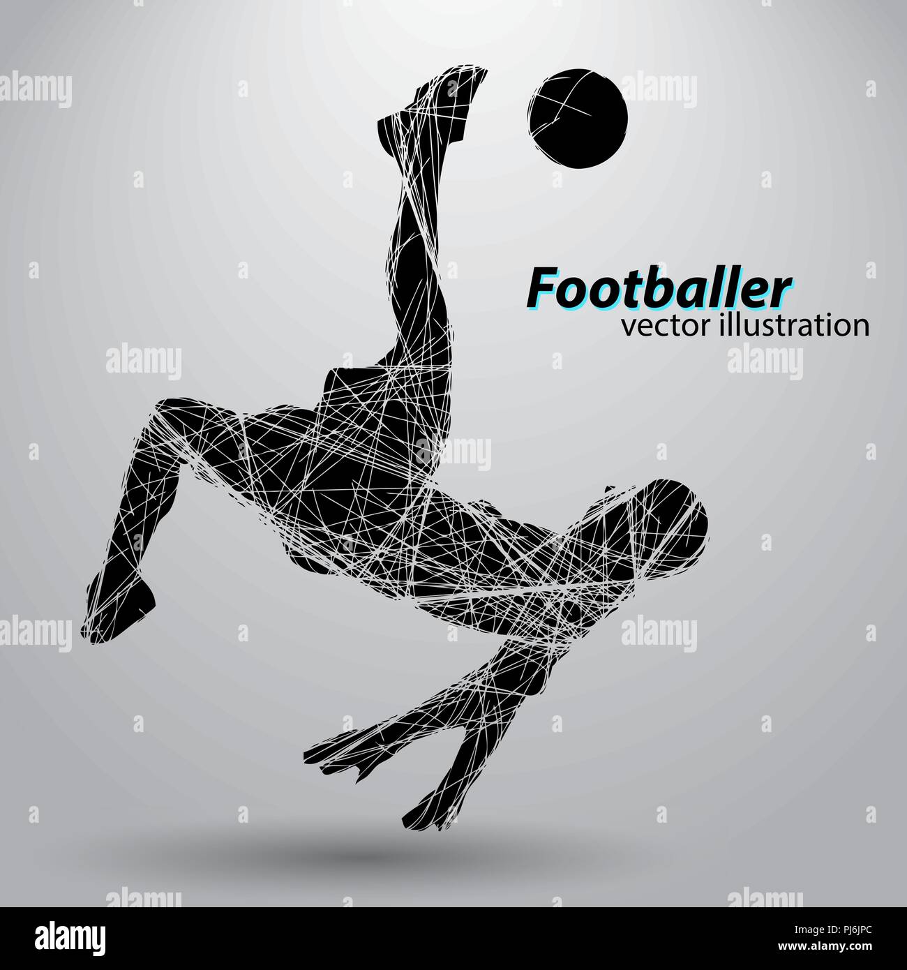 silhouette of a football player. Text and background on a separate ...