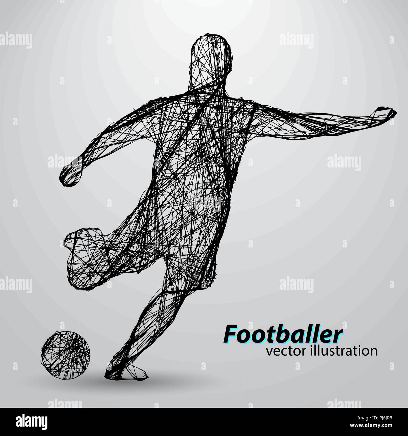 silhouette of a football player. Text and background on a separate ...