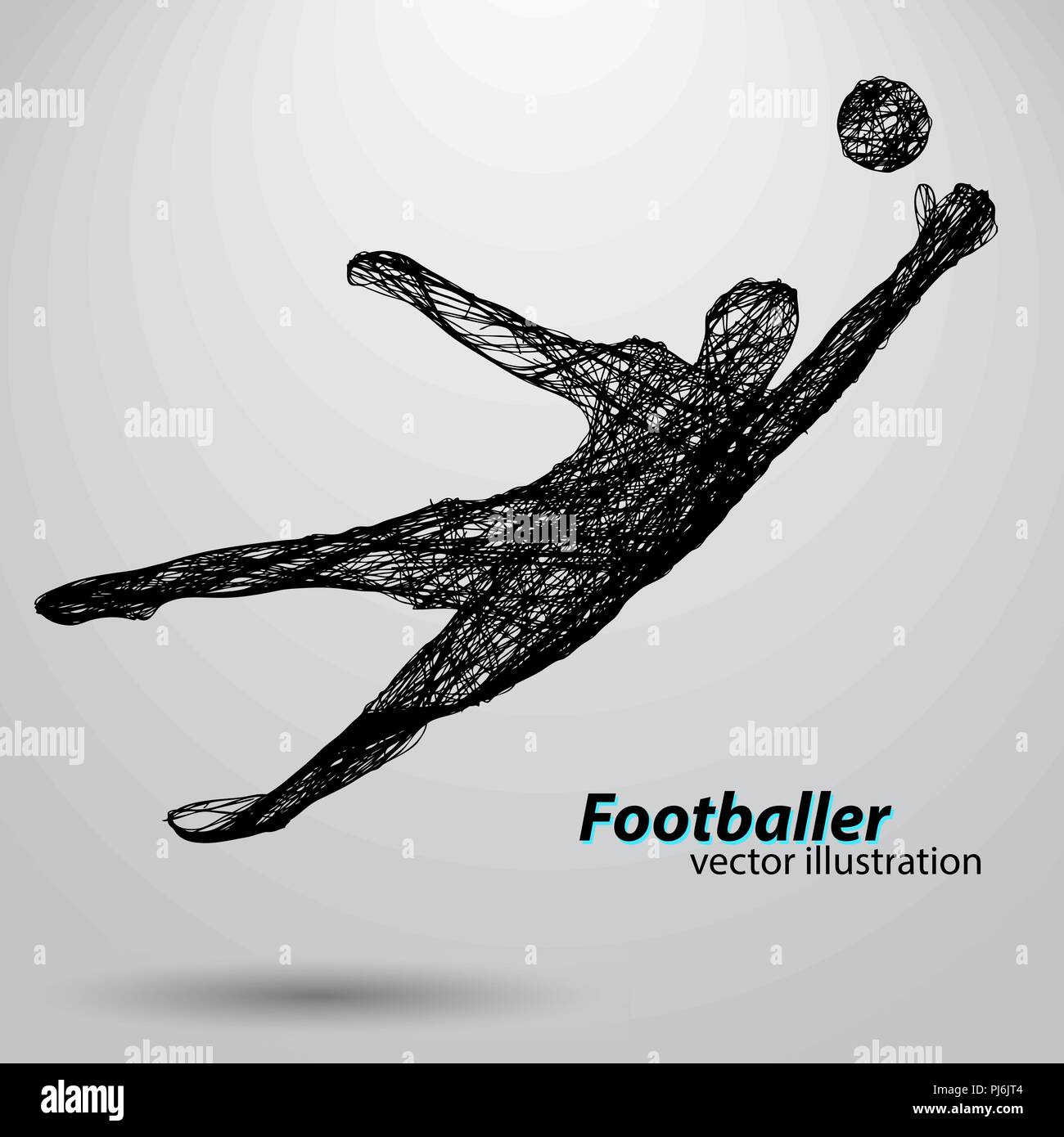 silhouette of a football player. Text and background on a separate ...