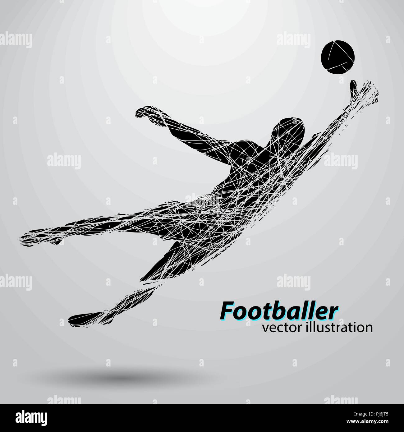 silhouette of a football player. Text and background on a separate ...
