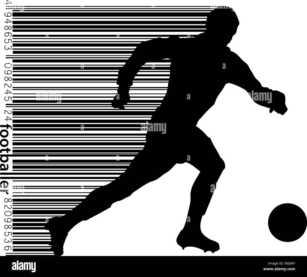 Soccer player kicking ball Black and White Stock Photos & Images - Alamy