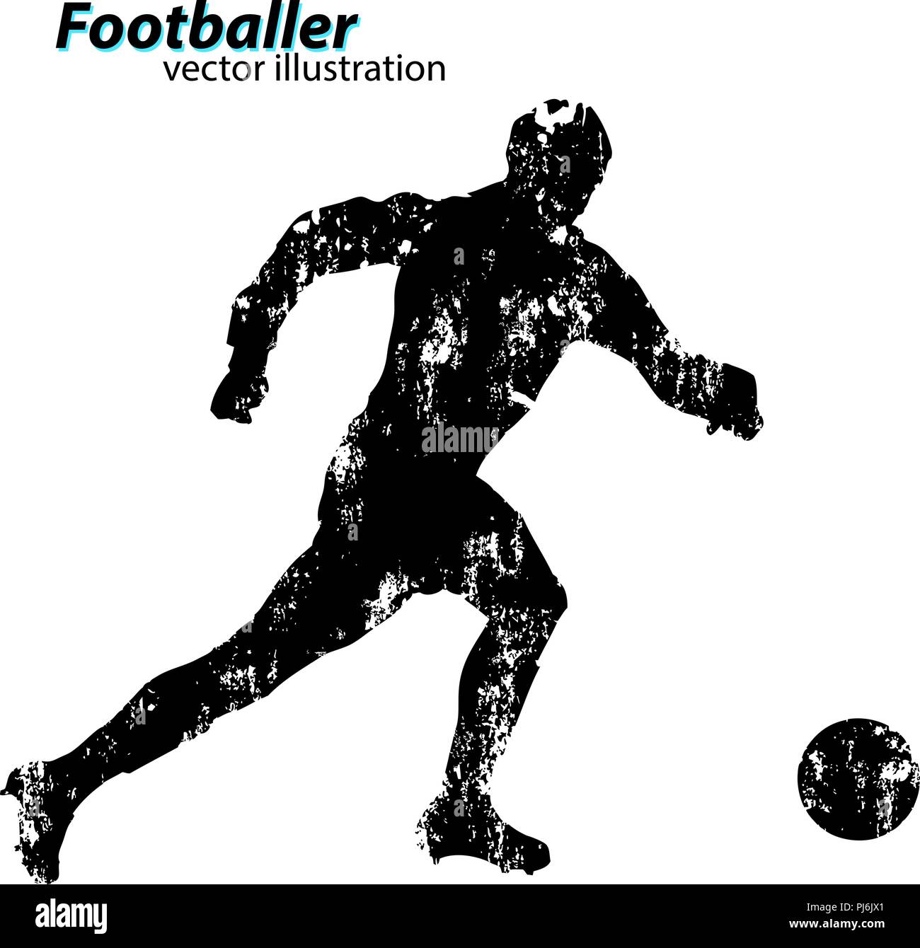 silhouette of a football player. Text and background on a separate ...