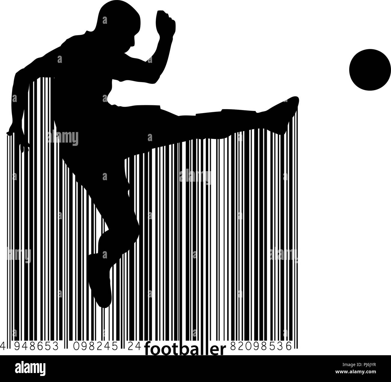 Soccer player kicking ball Black and White Stock Photos & Images - Alamy