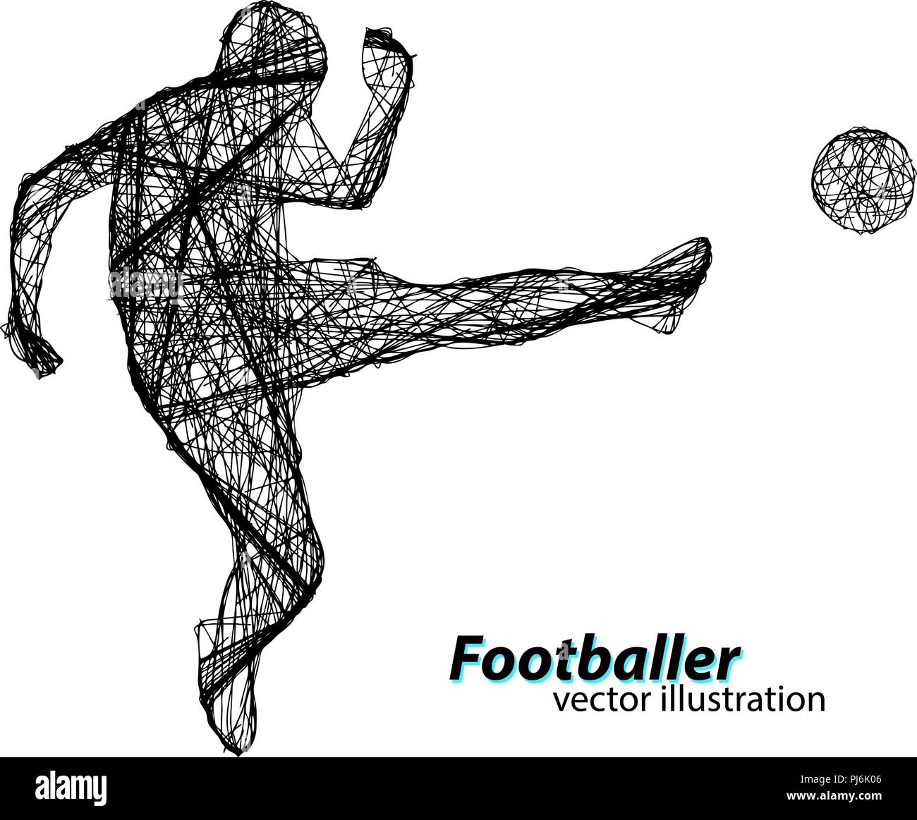 silhouette of a football player. Text and background on a separate ...