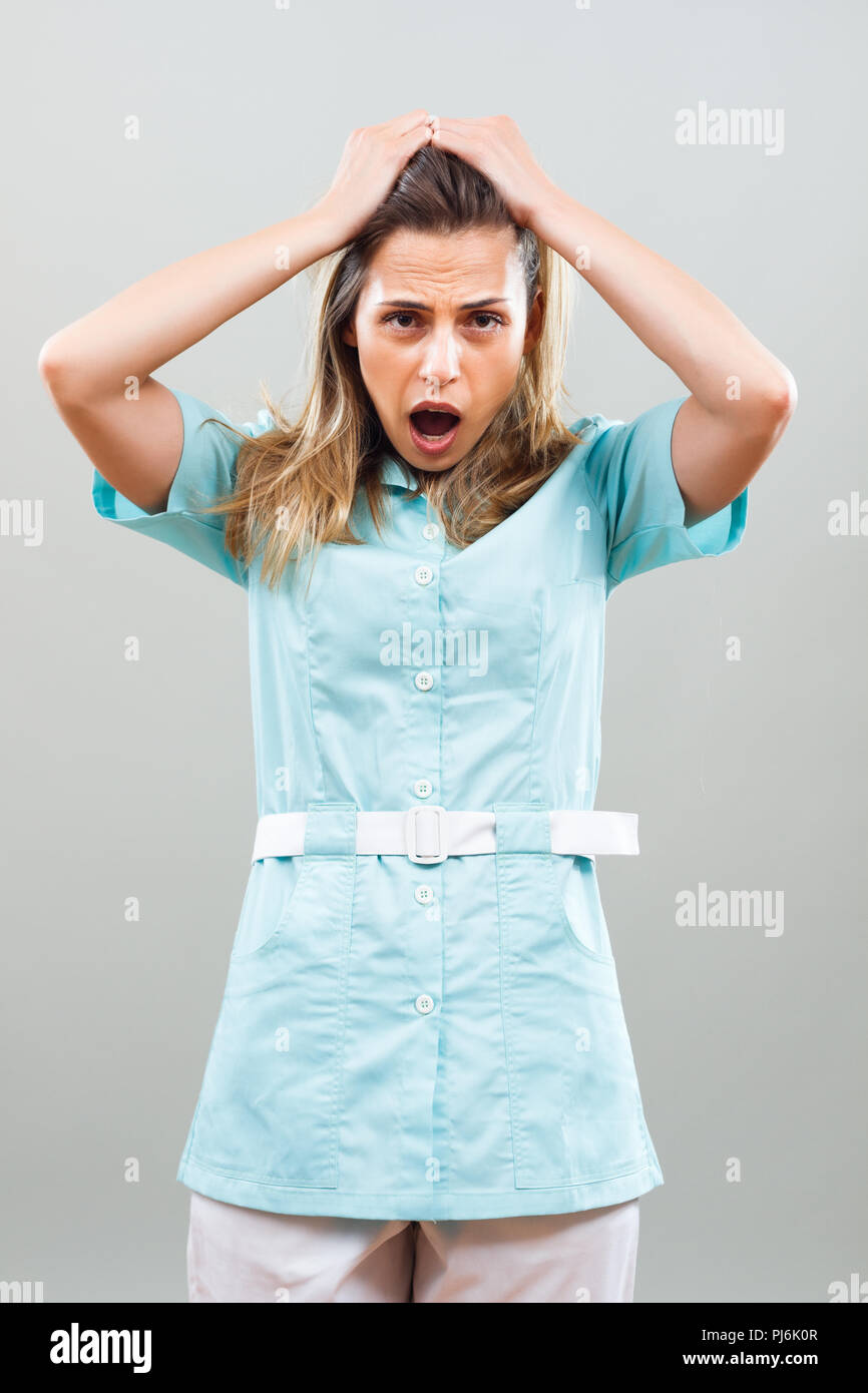 Nurse Overworked Woman High Resolution Stock Photography and Images - Alamy