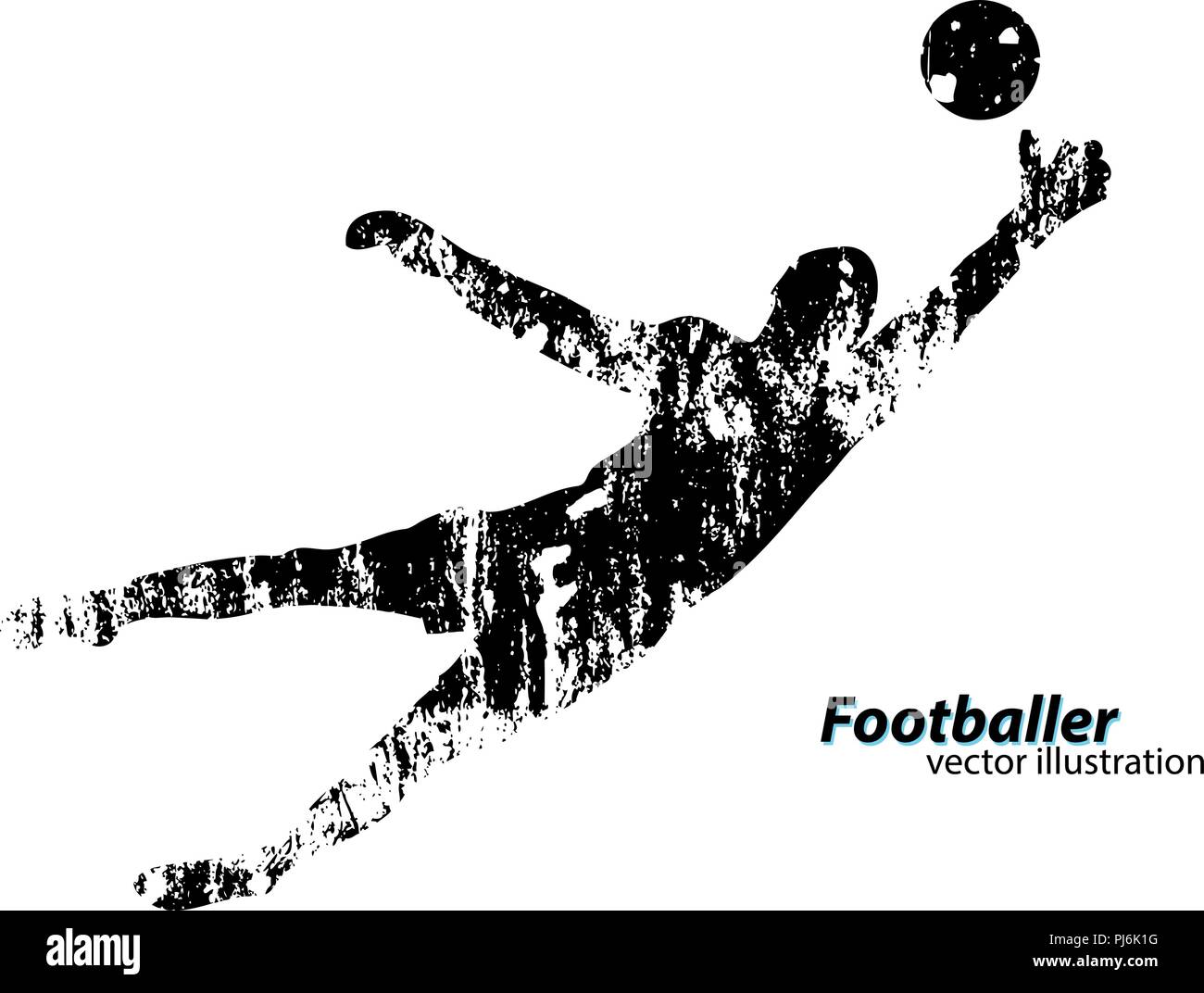 silhouette of a football player. Text and background on a separate ...