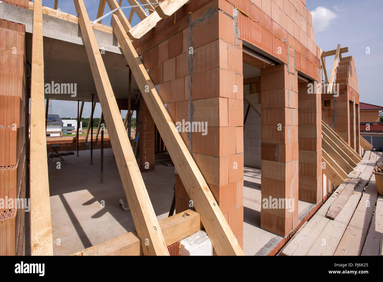 construction site of an new built house Stock Photo - Alamy