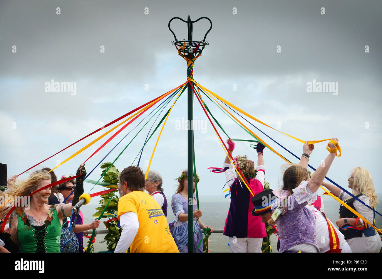 Maypole dancing, Jack-in-the-green festival Hastings UK Stock Photo - Alamy