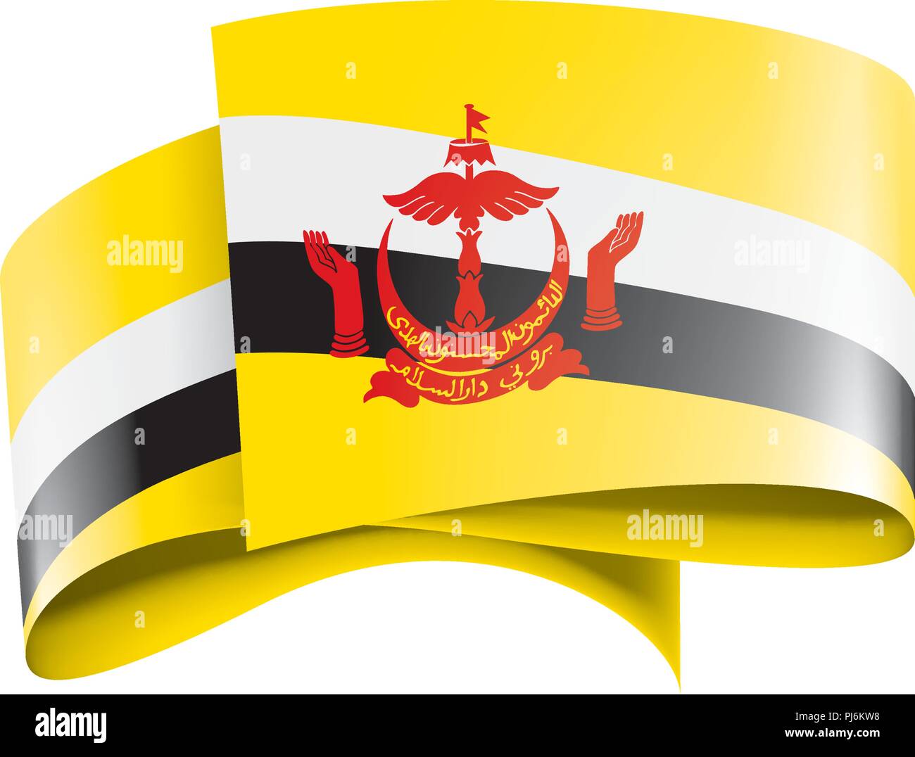 Brunei flag, vector illustration on a white background Stock Vector ...
