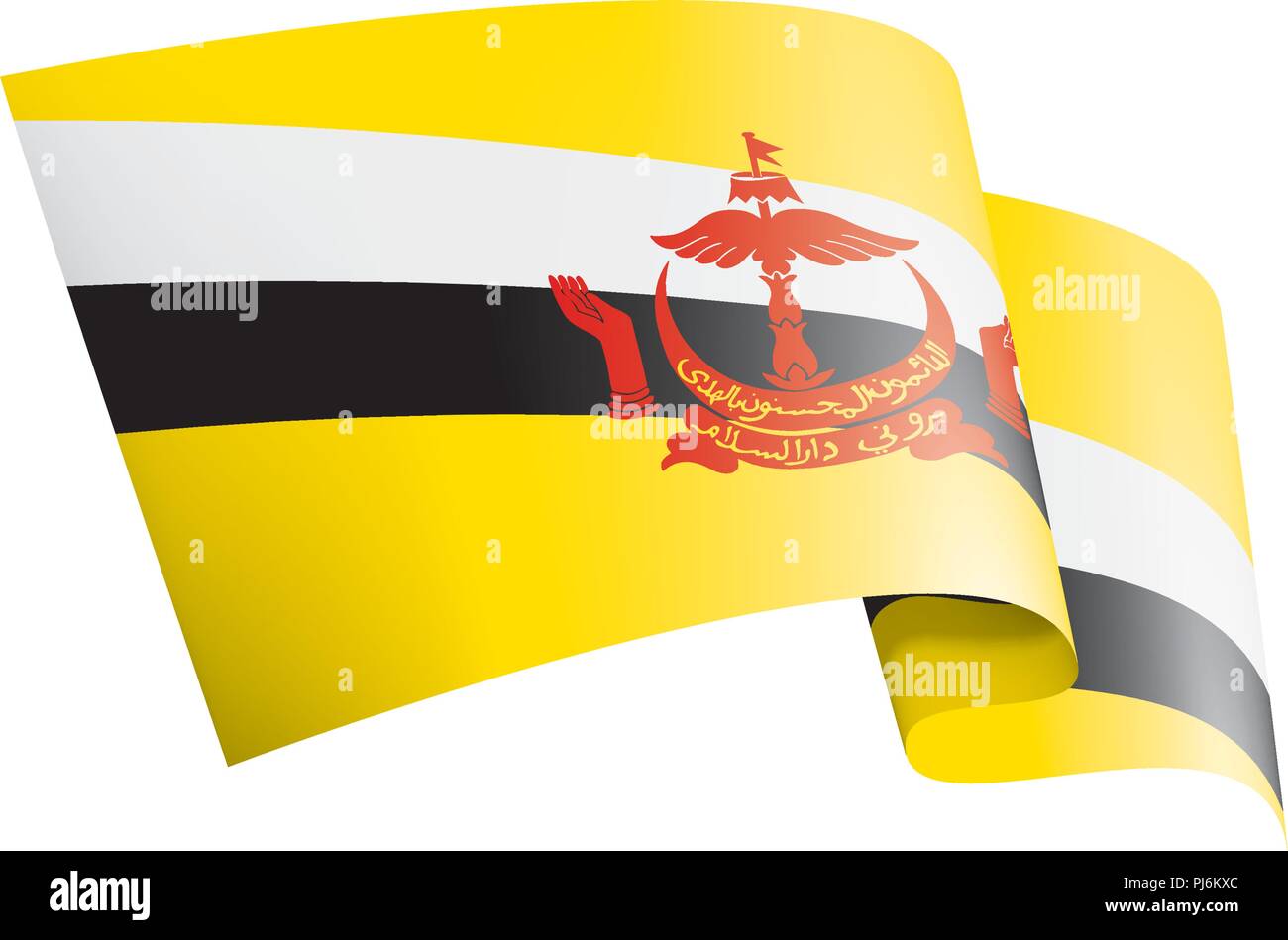Brunei flag, vector illustration on a white background Stock Vector ...