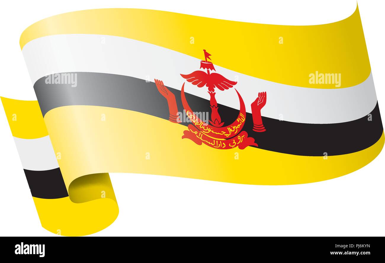 Brunei flag, vector illustration on a white background Stock Vector ...