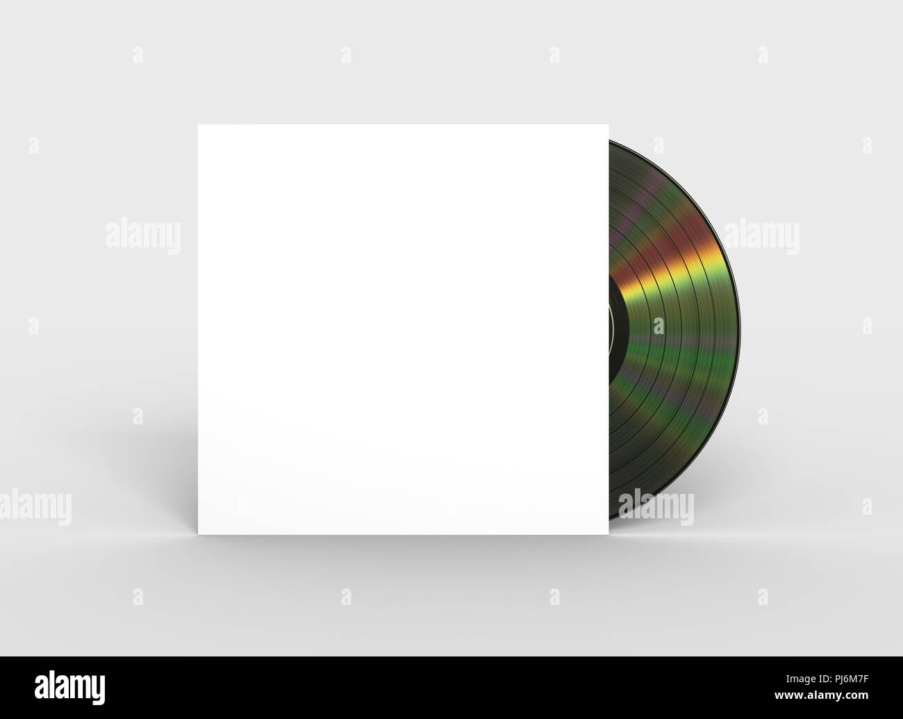 Vinyl Record In White Paper Case. 3D Illustration Stock Photo - Alamy