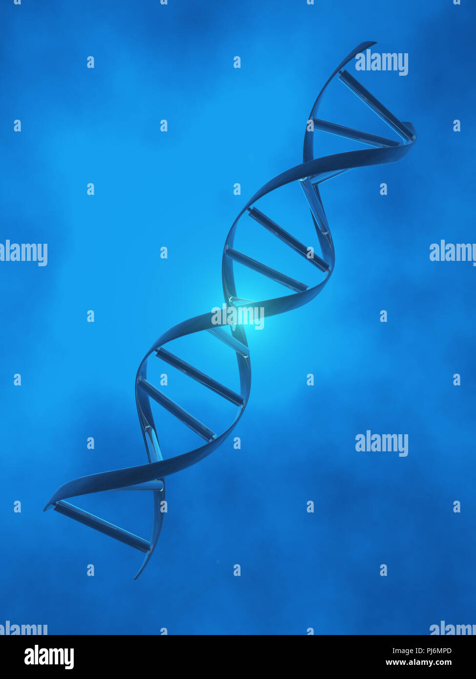 DNA Strand in blue light Stock Photo - Alamy