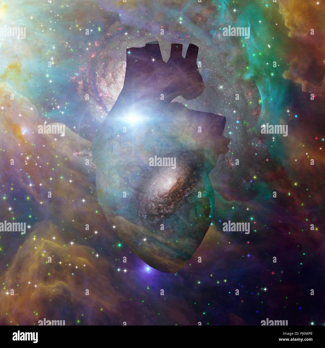 Interstellar heart in deep vivid space Stock Photo - Alamy