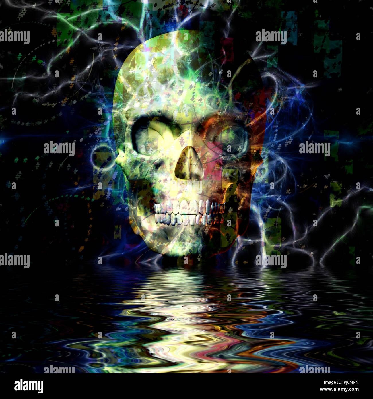 Reflected skull hi-res stock photography and images - Alamy