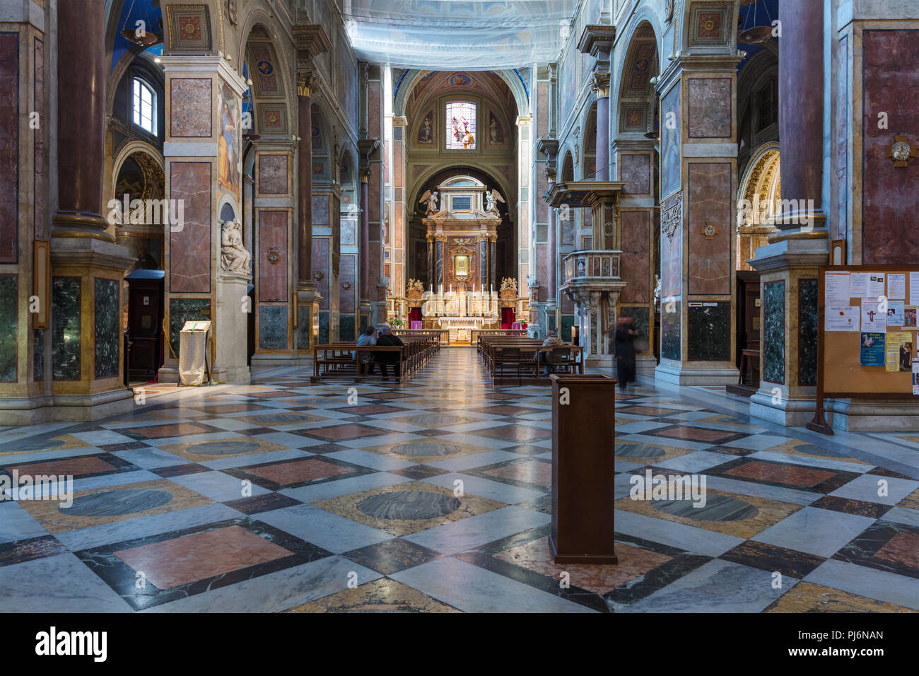 Church of St. Augustine interior, Sant'Agostino, Rome, Lazio, Italy ...