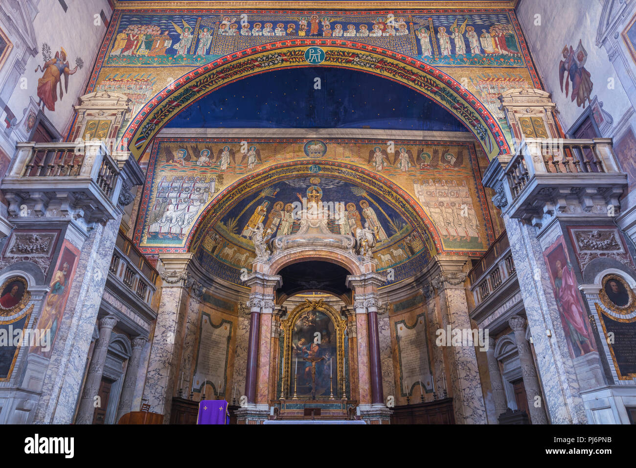 Mosaics (9th century), Basilica of Saint Praxedes, Basilica di Santa ...