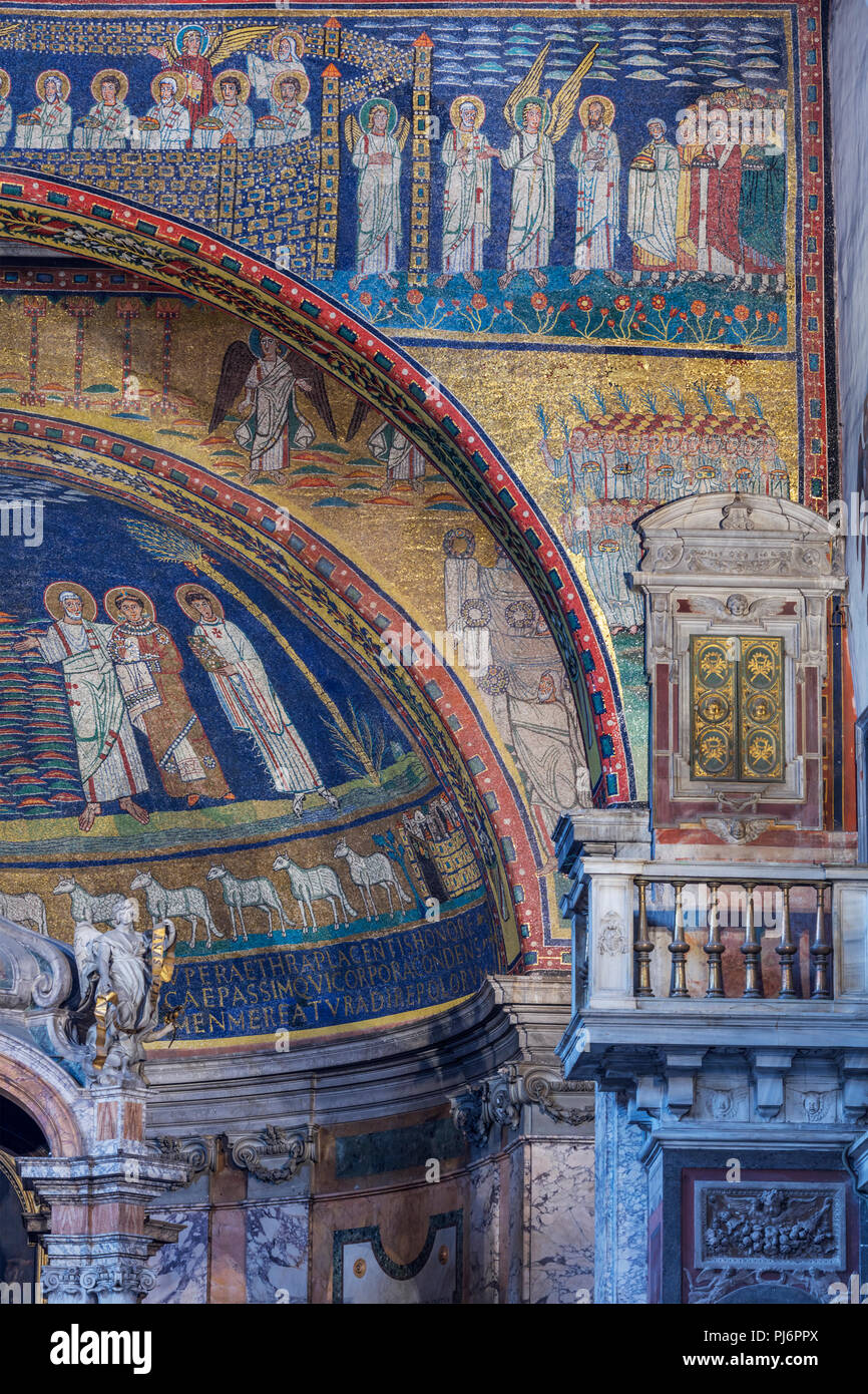 Mosaics (9th century), Basilica of Saint Praxedes, Basilica di Santa ...