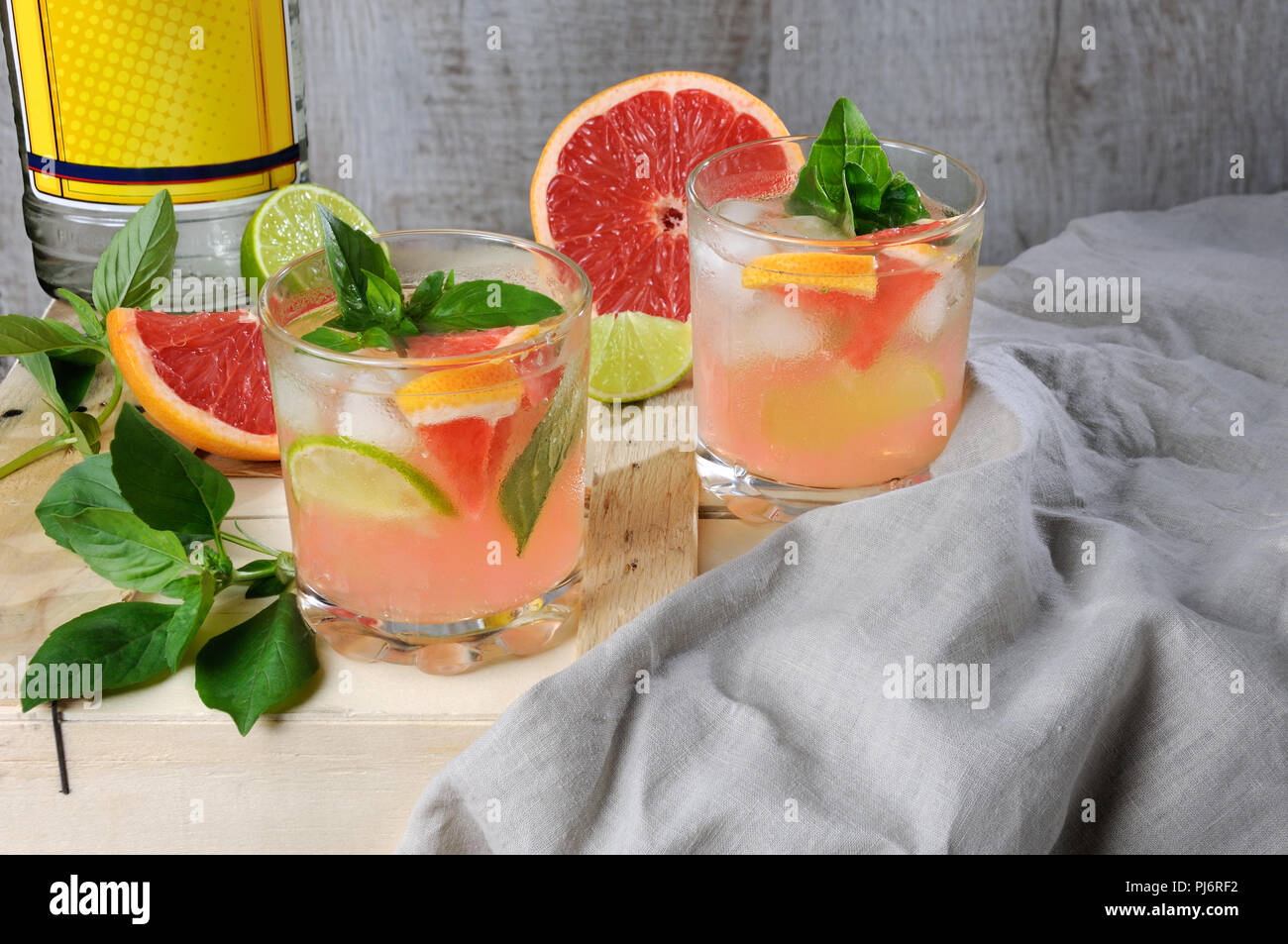 Cocktail from London dry gin with juice from squeezed red grapefruit ...