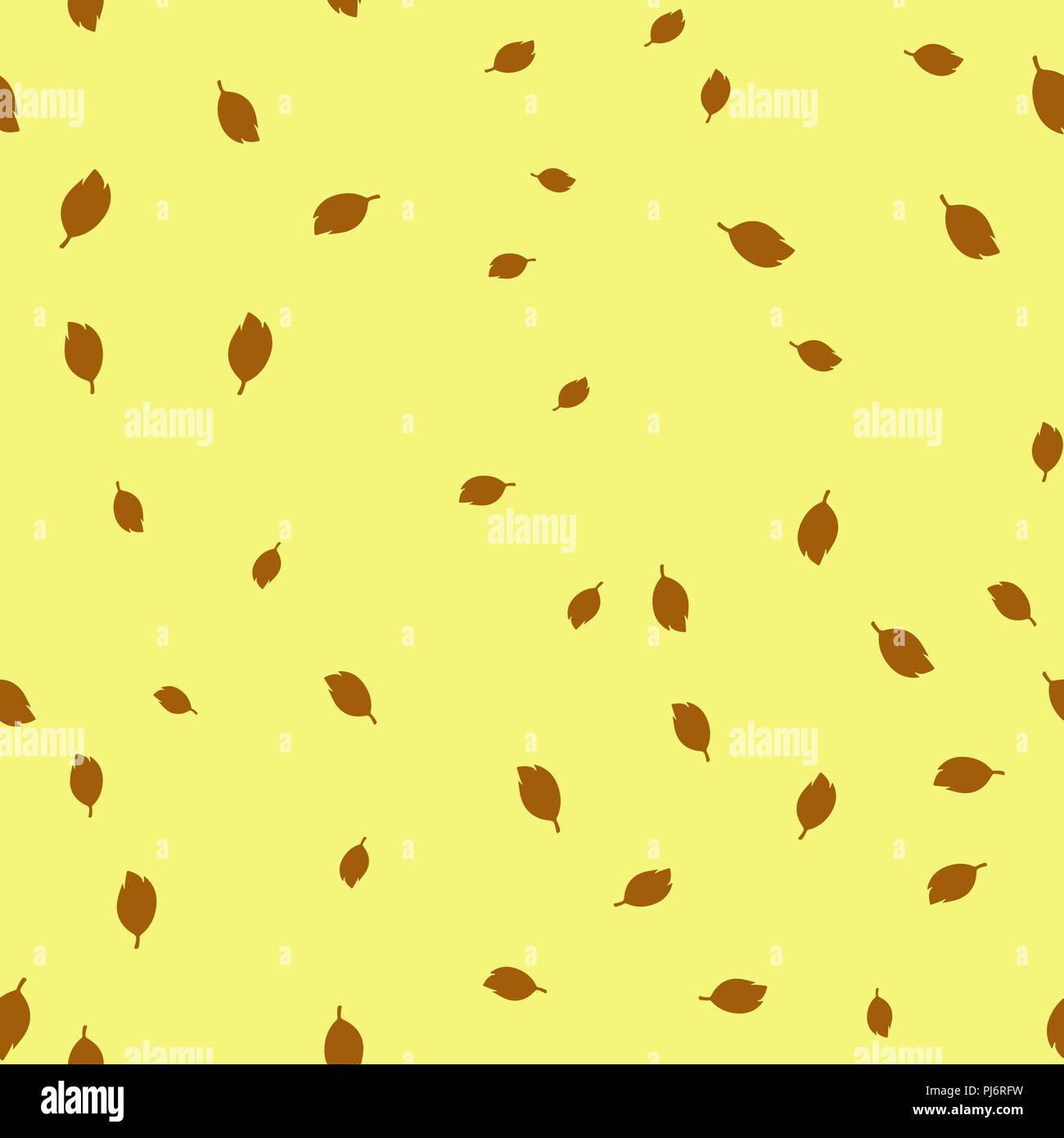 Brown leaf pattern seamless color. Vector illustration. Yellow ...