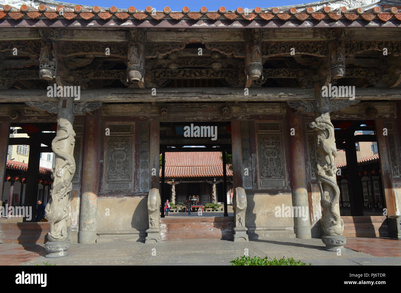 Buddhist Longshan Temple in the city of Lugang (Lukang), western Taiwan ...