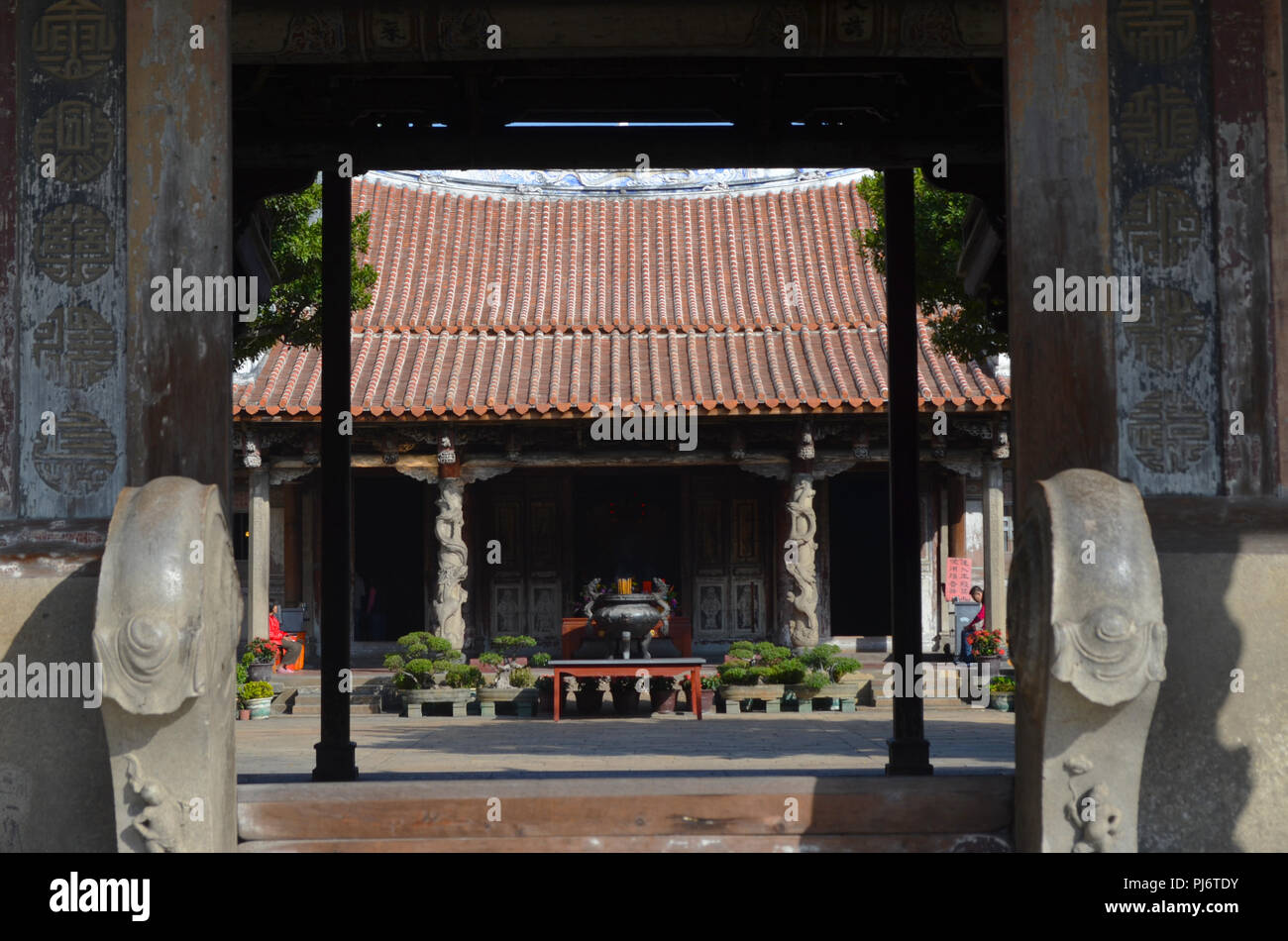 Buddhist Longshan Temple in the city of Lugang (Lukang), western Taiwan ...