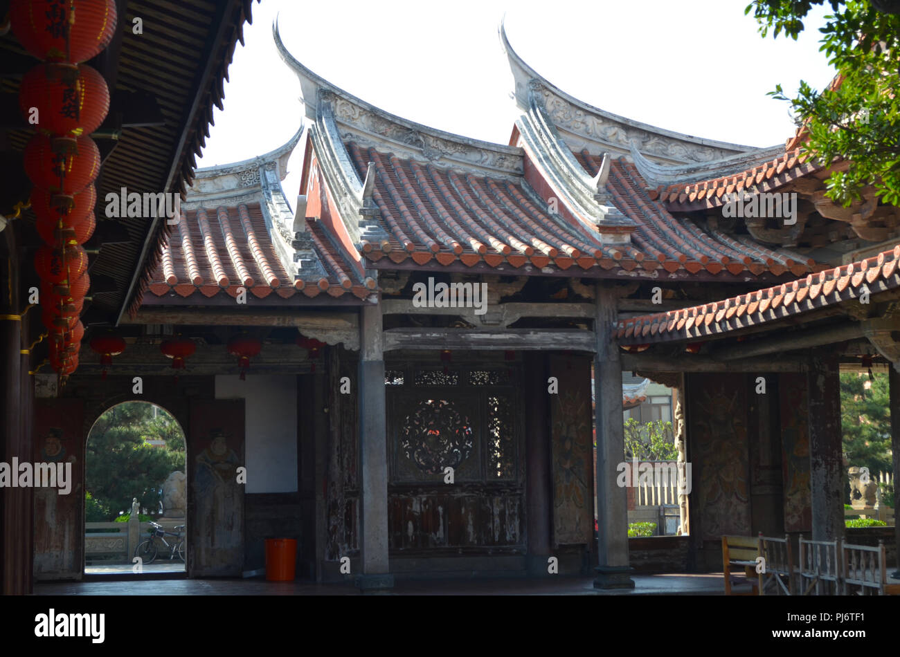 Buddhist Longshan Temple in the city of Lugang (Lukang), western Taiwan ...