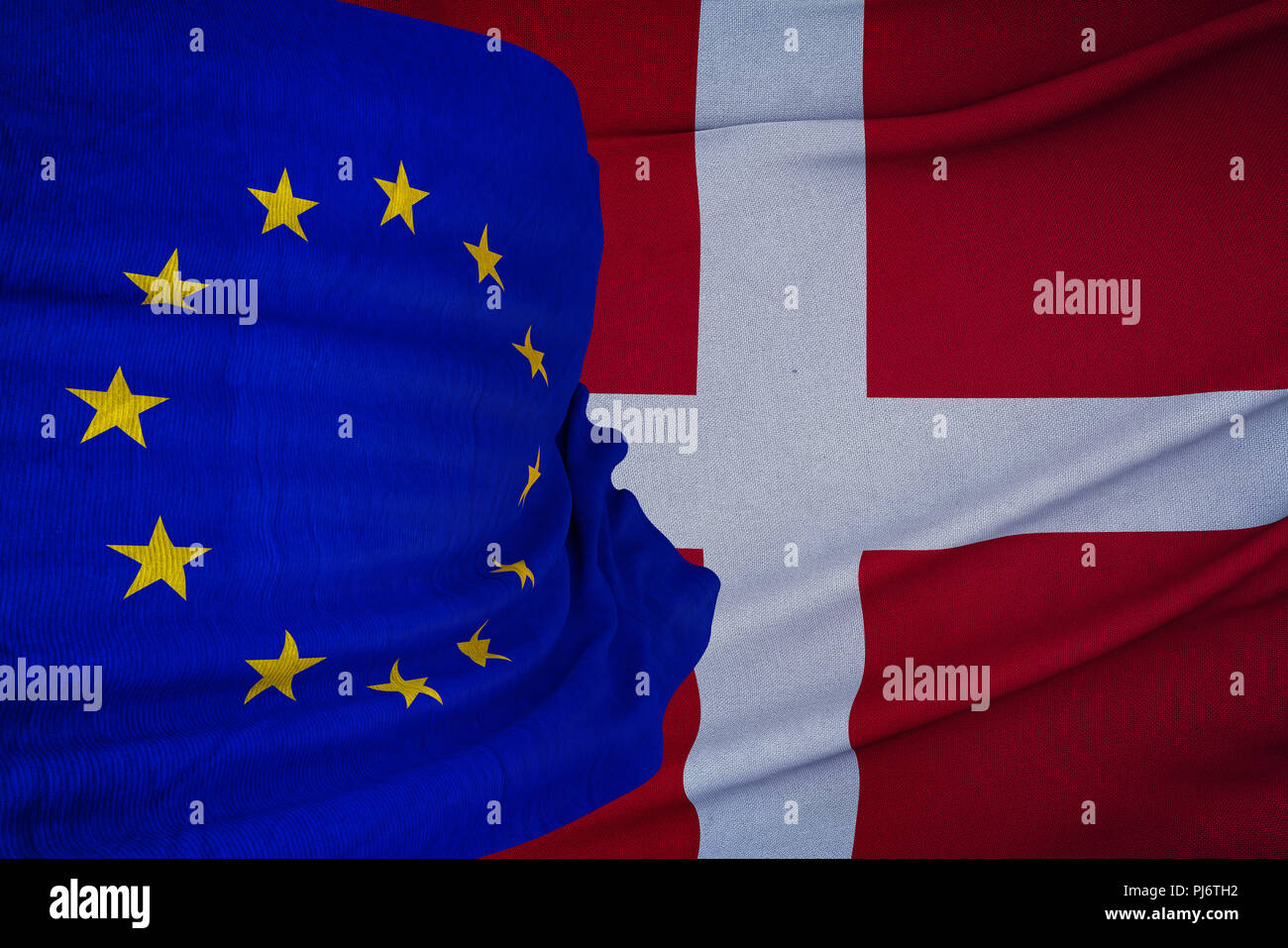 Denmark, European Union Flag Stock Photo - Alamy