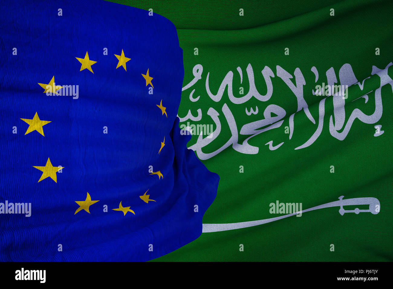 Saudi Arabia, European Union Flag Stock Photo - Alamy
