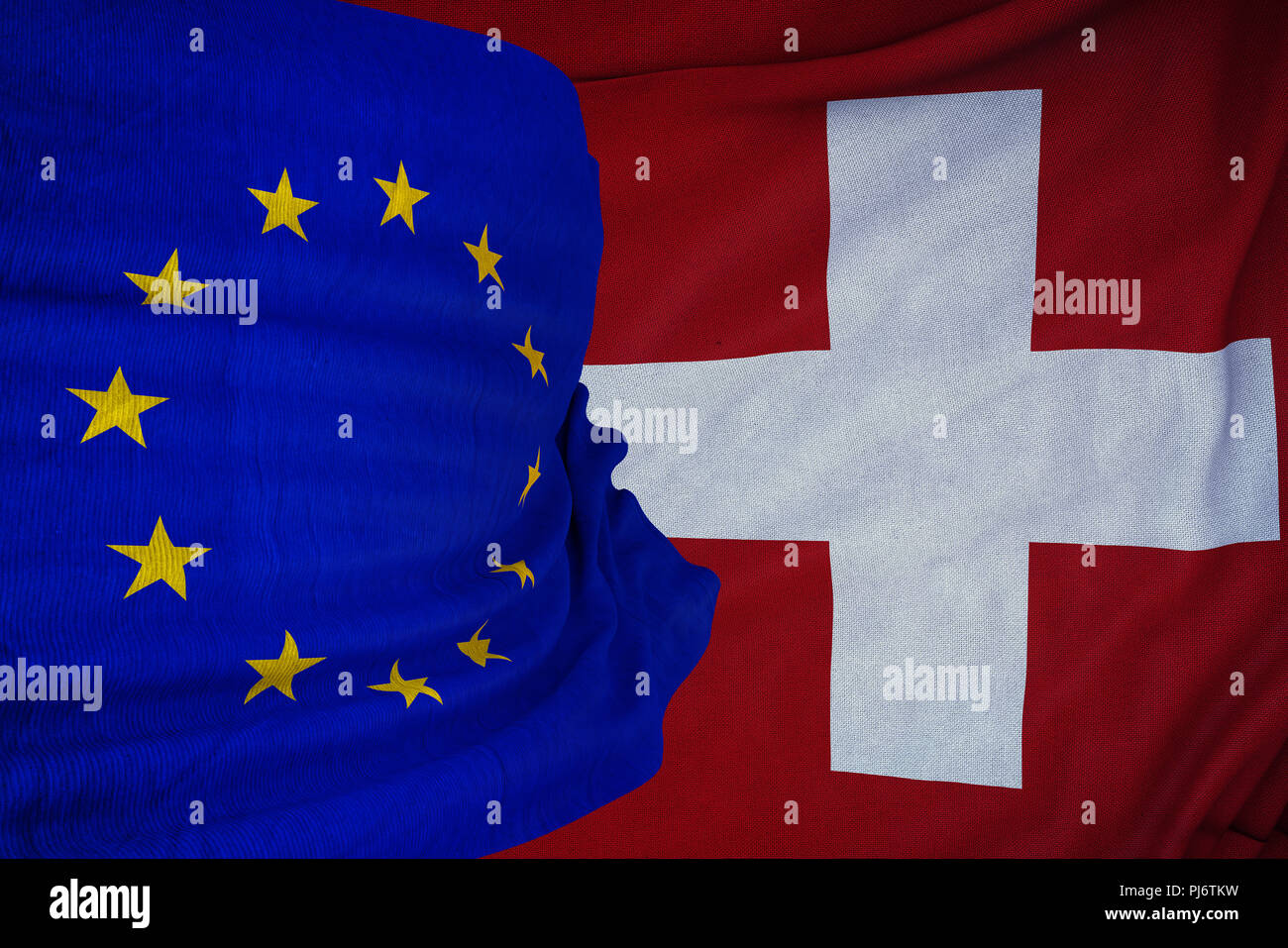 Switzerland, European Union Flag Stock Photo - Alamy