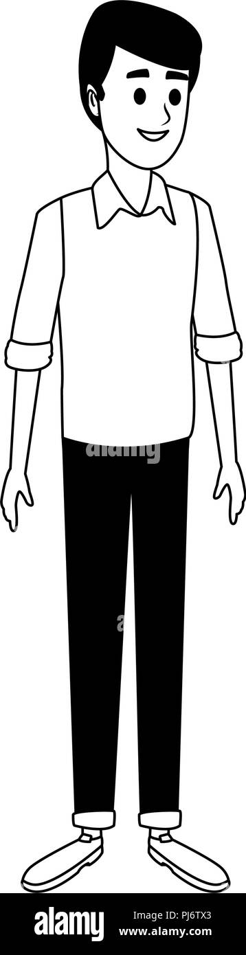 Cartoon Person Black And White