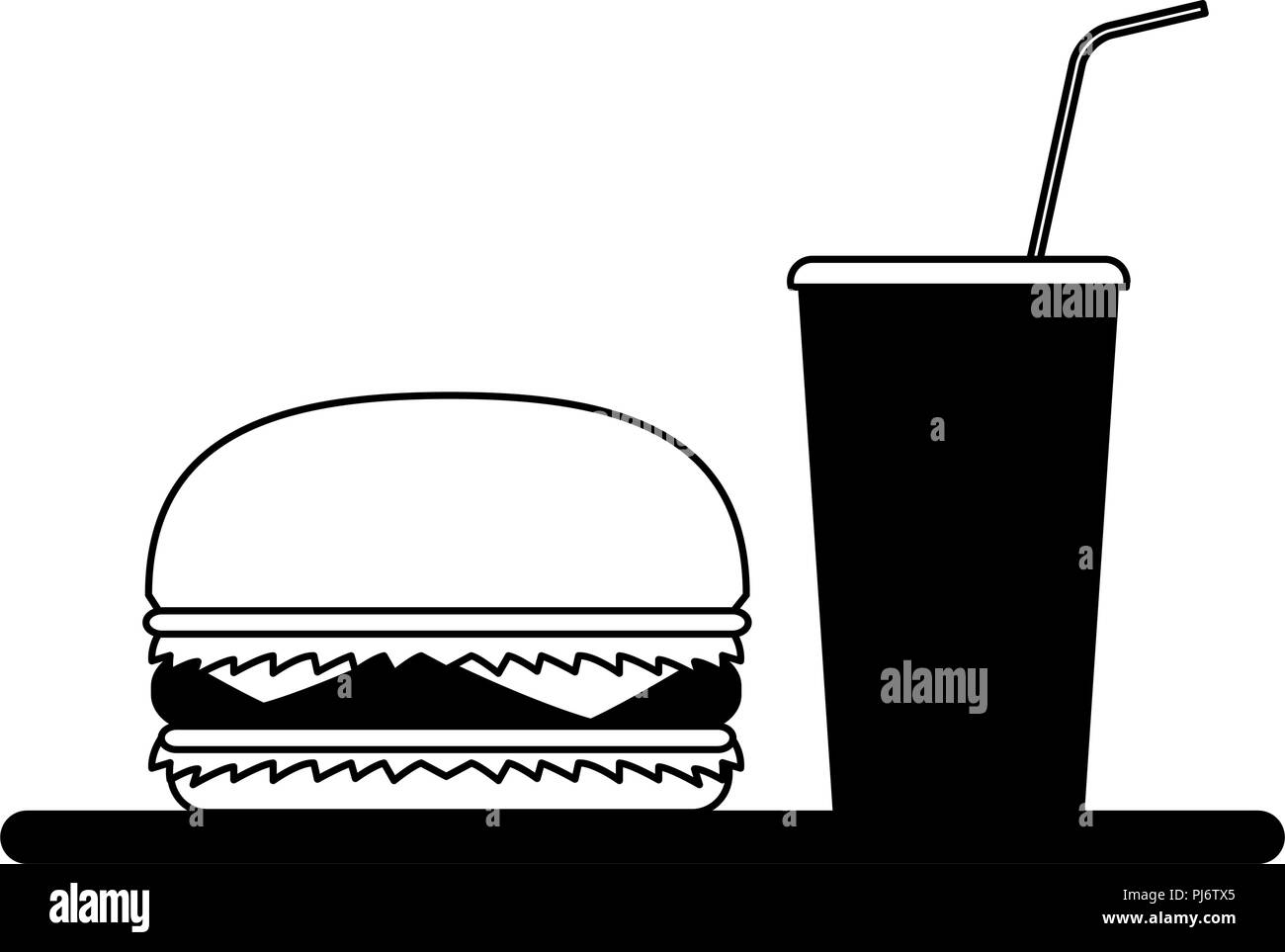 Delicious burger soda in Stock Vector Images - Alamy