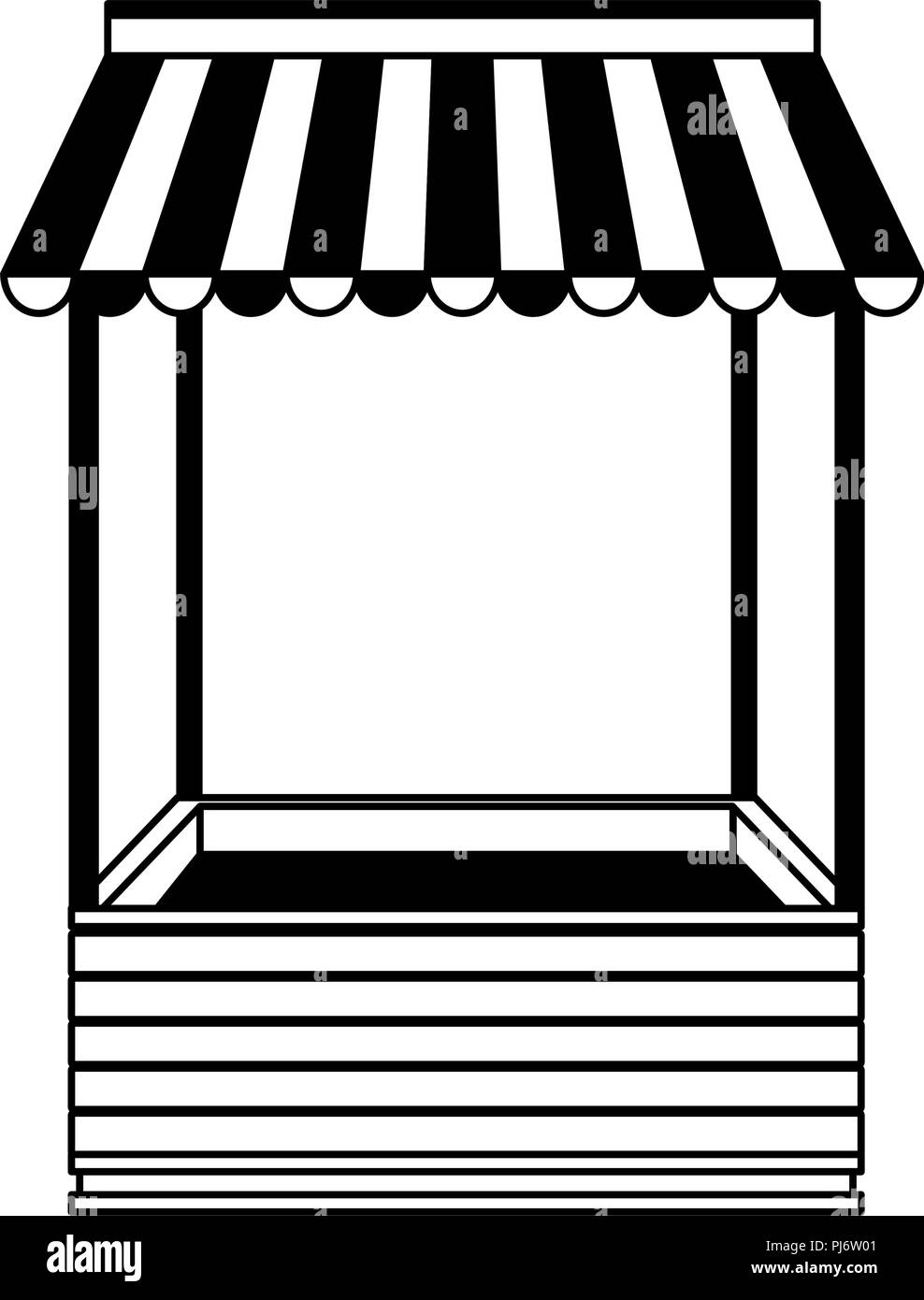 Wooden booth stand in black and white Stock Vector Image & Art - Alamy