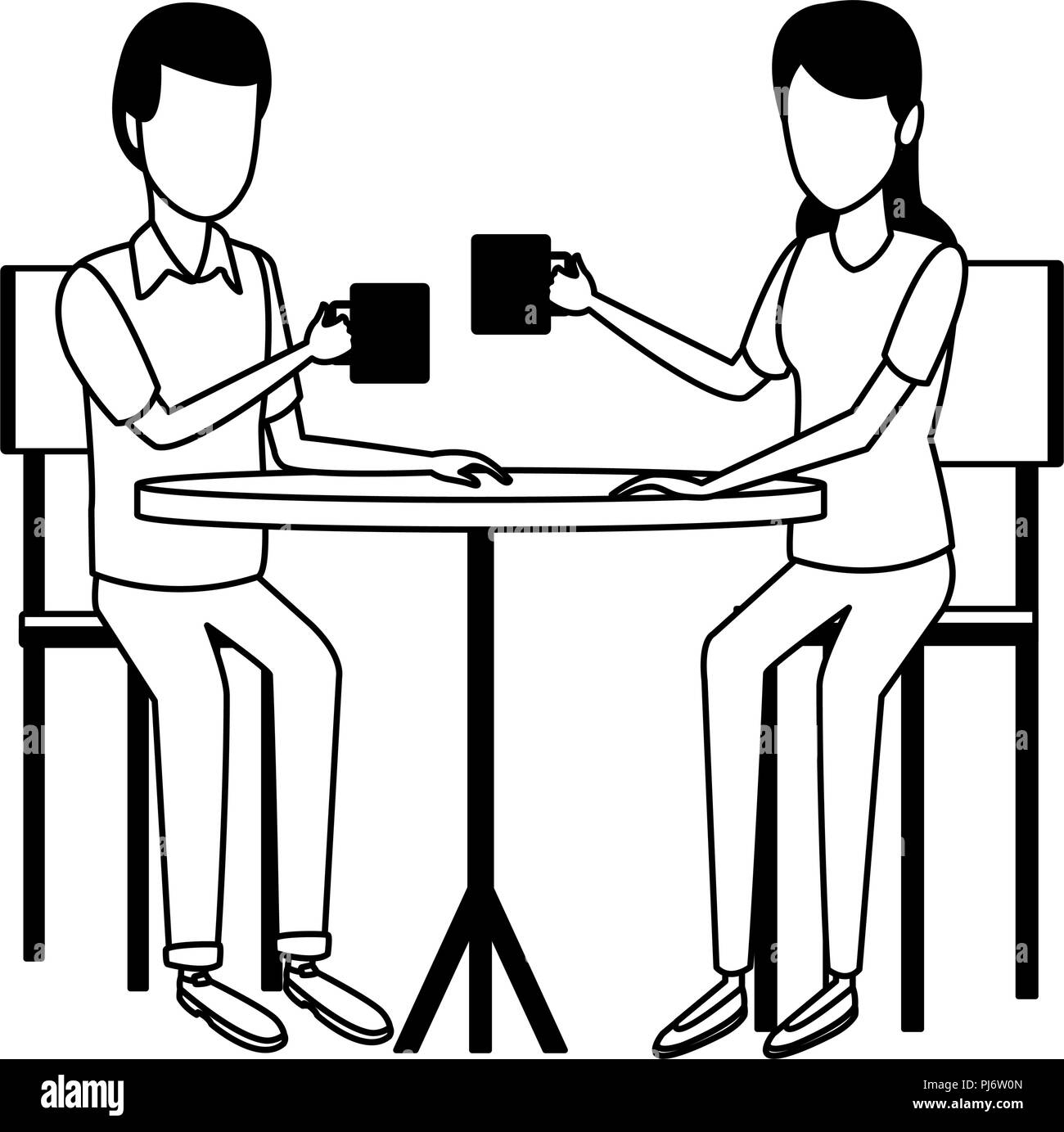 Drinking Coffee Clipart