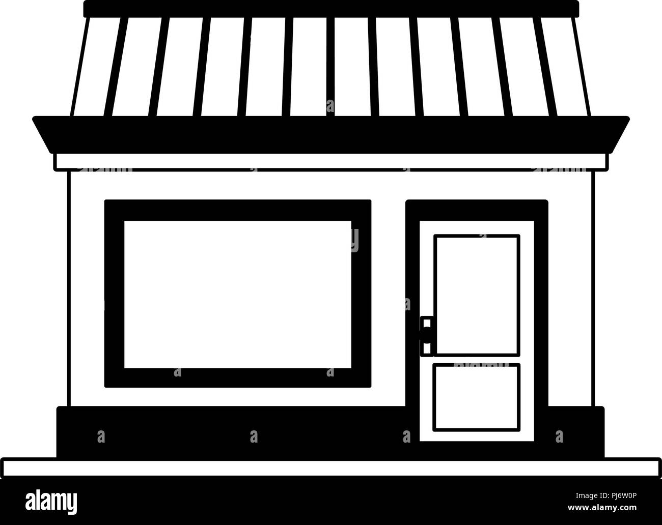 Store shop building in black and white Stock Vector Image & Art - Alamy