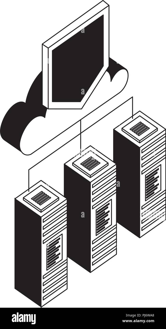 Database Server Cloud Computing Storage Protection Connection Vector