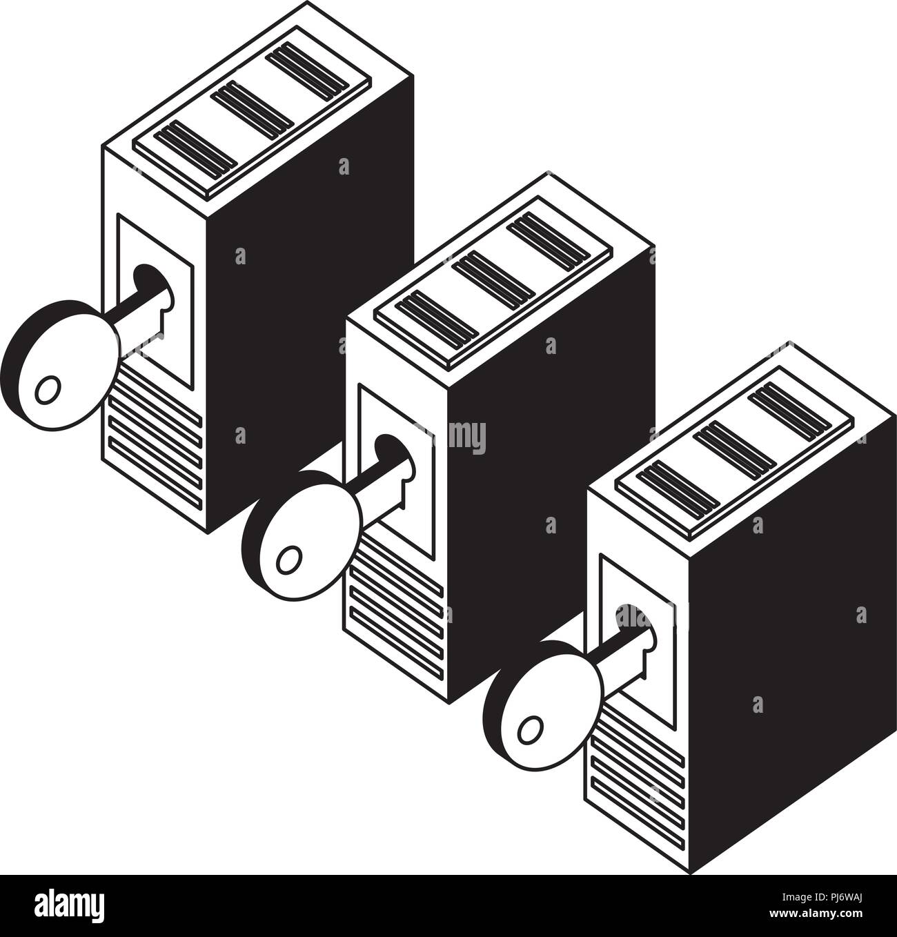 Database Server Center Security Protection Networking Vector Illustration Stock Vector Image