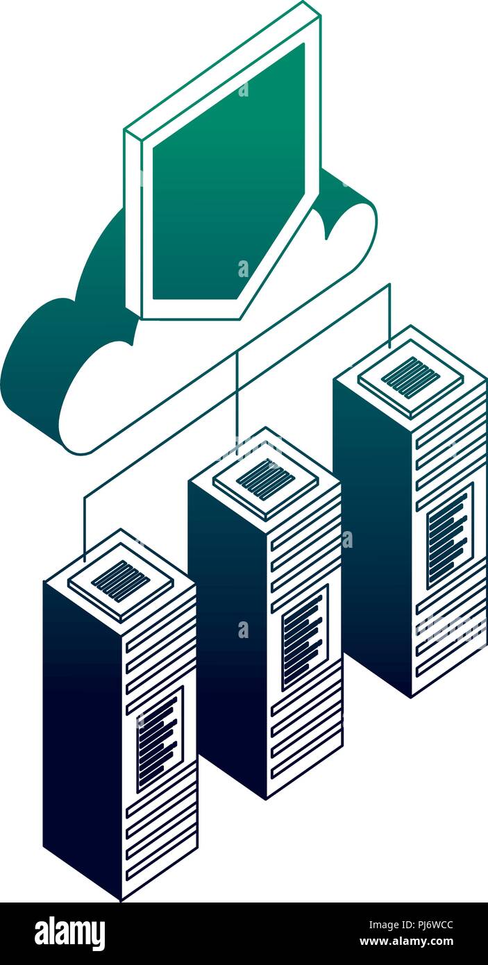 Database Server Cloud Computing Storage Protection Connection Vector