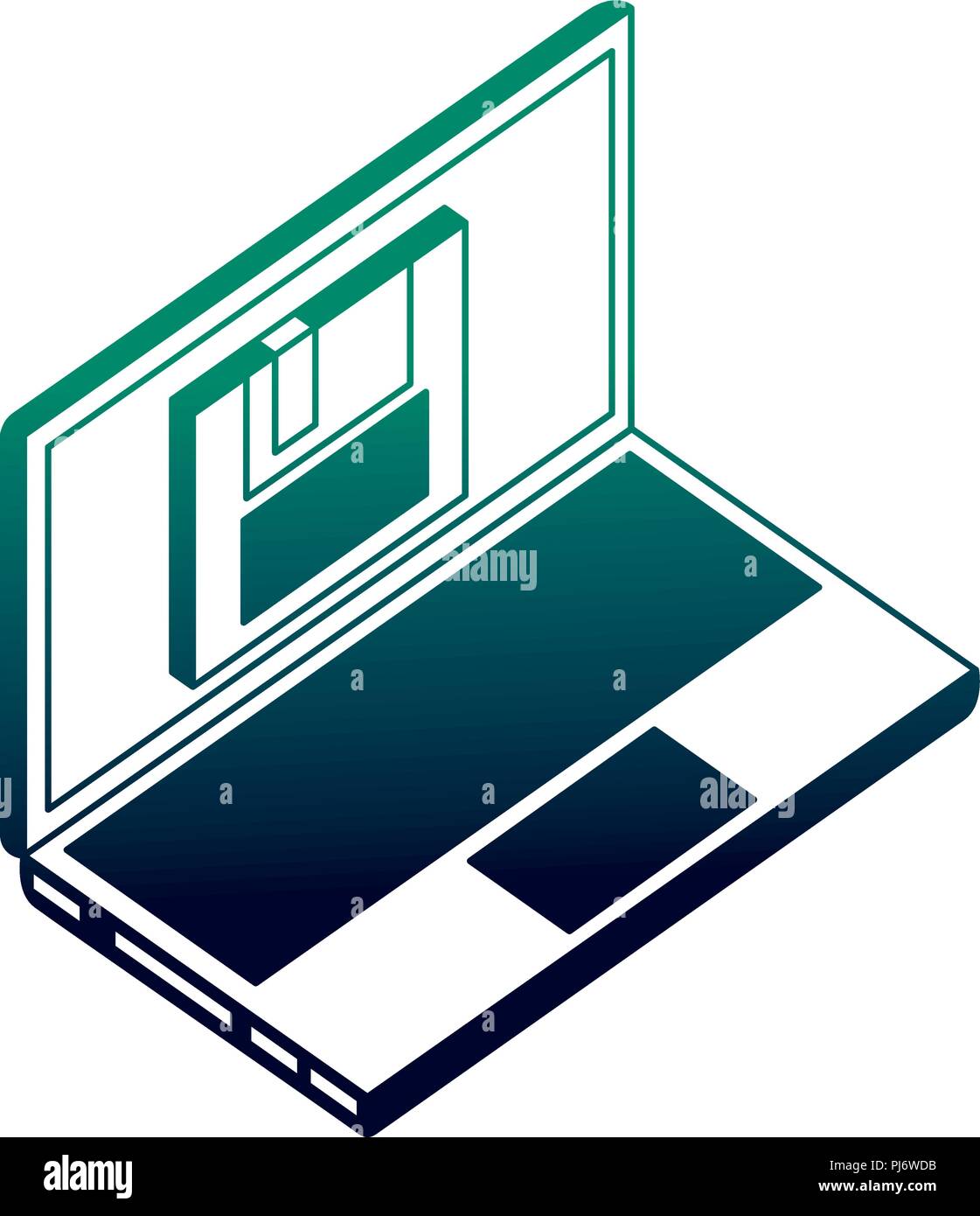 laptop computer floppy backup data network vector illustration neon ...
