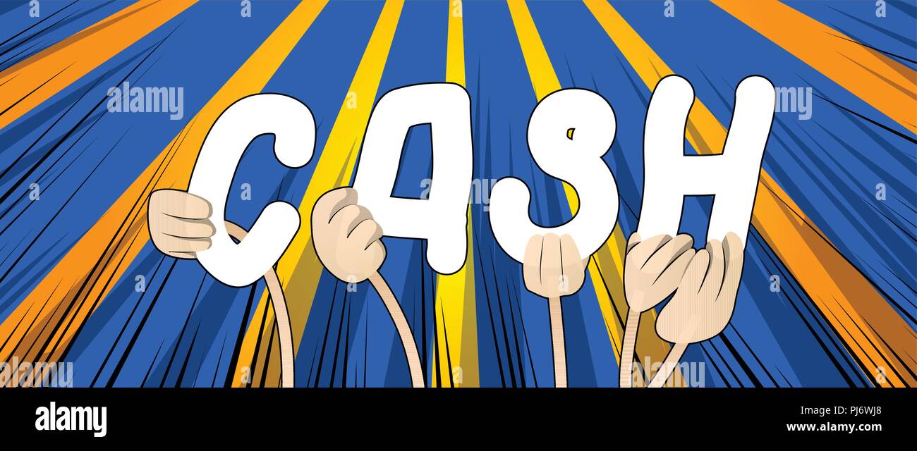 Diverse hands holding letters of the alphabet created the word Cash ...
