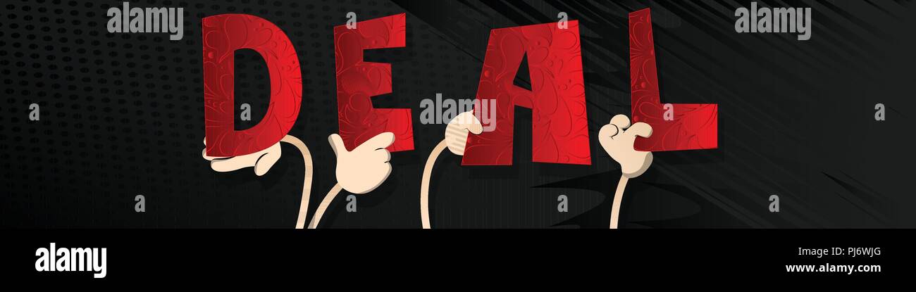 Diverse hands holding letters of the alphabet created the word Deal ...