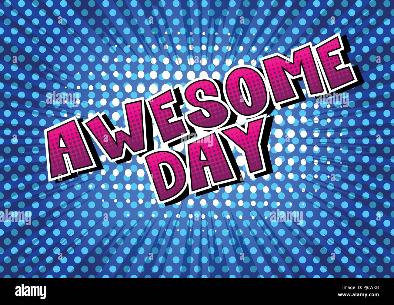 Awesome Day - Comic book style word on abstract background Stock Vector ...