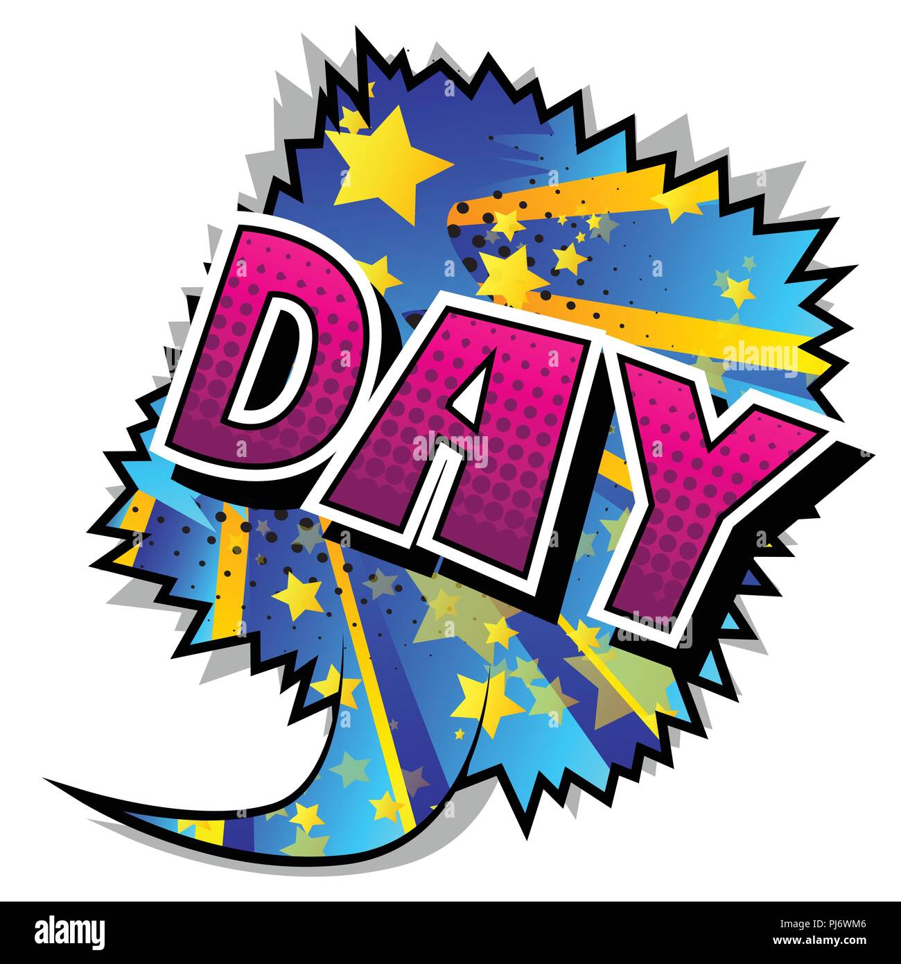 Day - Comic book style word on abstract background Stock Vector Image ...